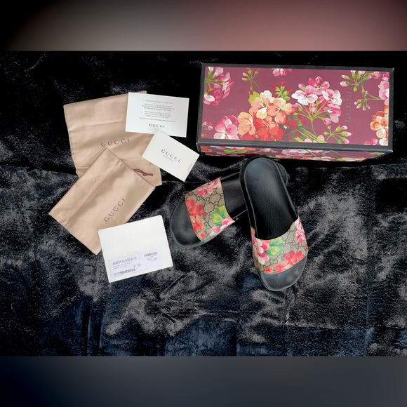 Gucci | Shoes | Gucci Blooms Supreme Floral Slide Sandal | Poshmark